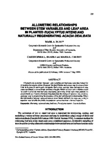 Allometric relationships between stem variables and leaf area in planted Eucalyptus nitens and ...